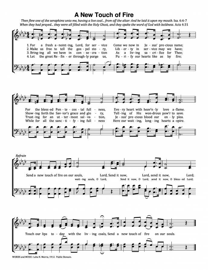 A New Touch of Fire -- CountryHymns.com