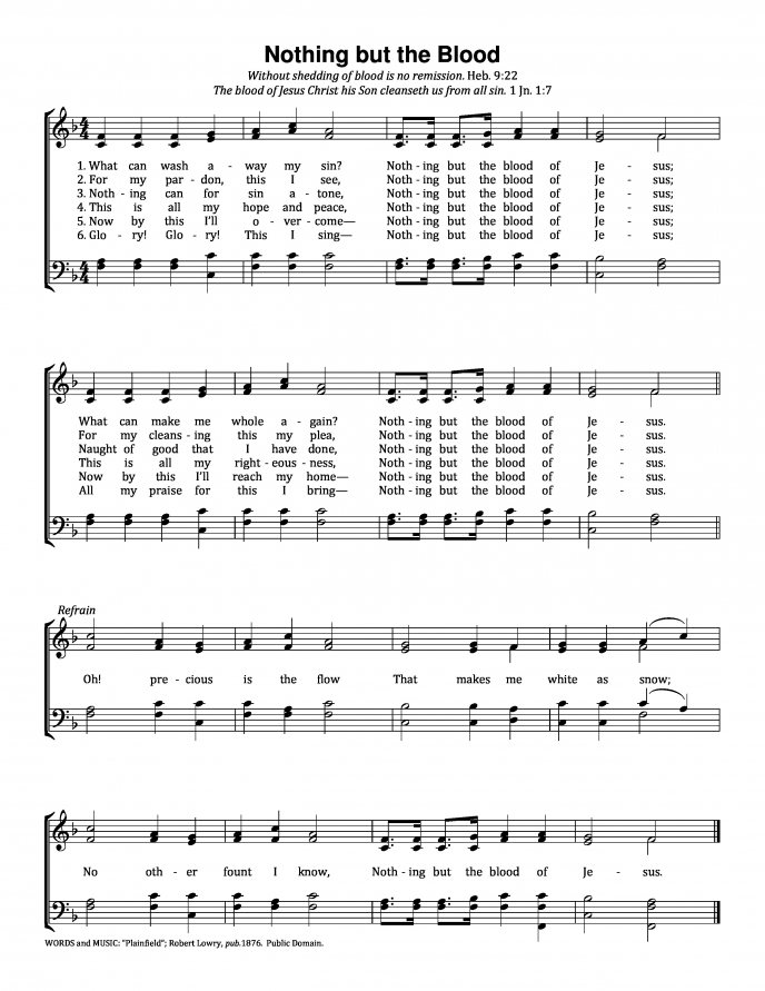 Nothing but the Blood -- CountryHymns.com